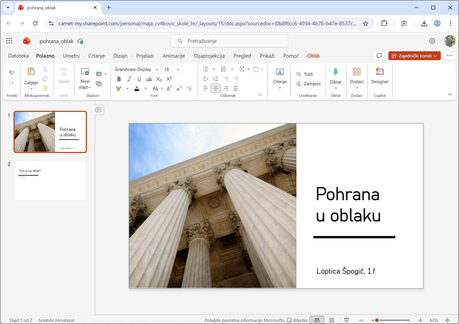 Microsoft 365 – Športska gimnazija, Zagreb